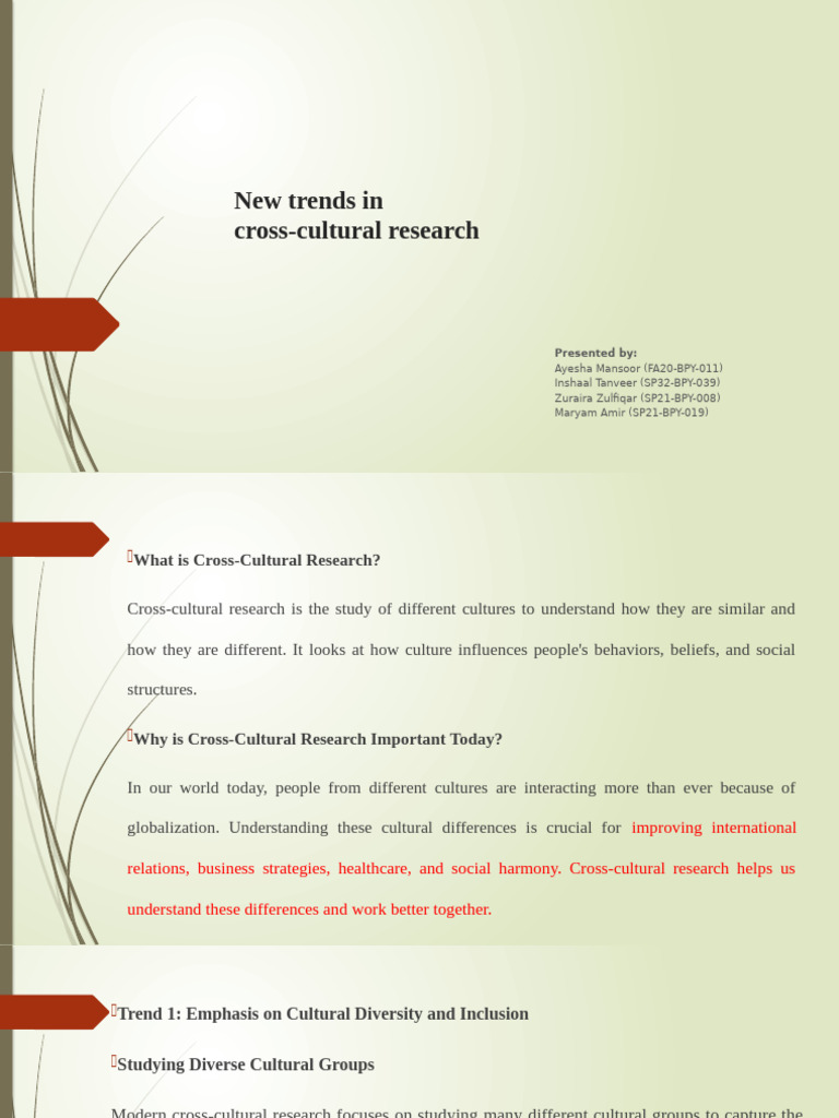 Cross-Cultural Research Trends Explained | PDF | Leadership | Data