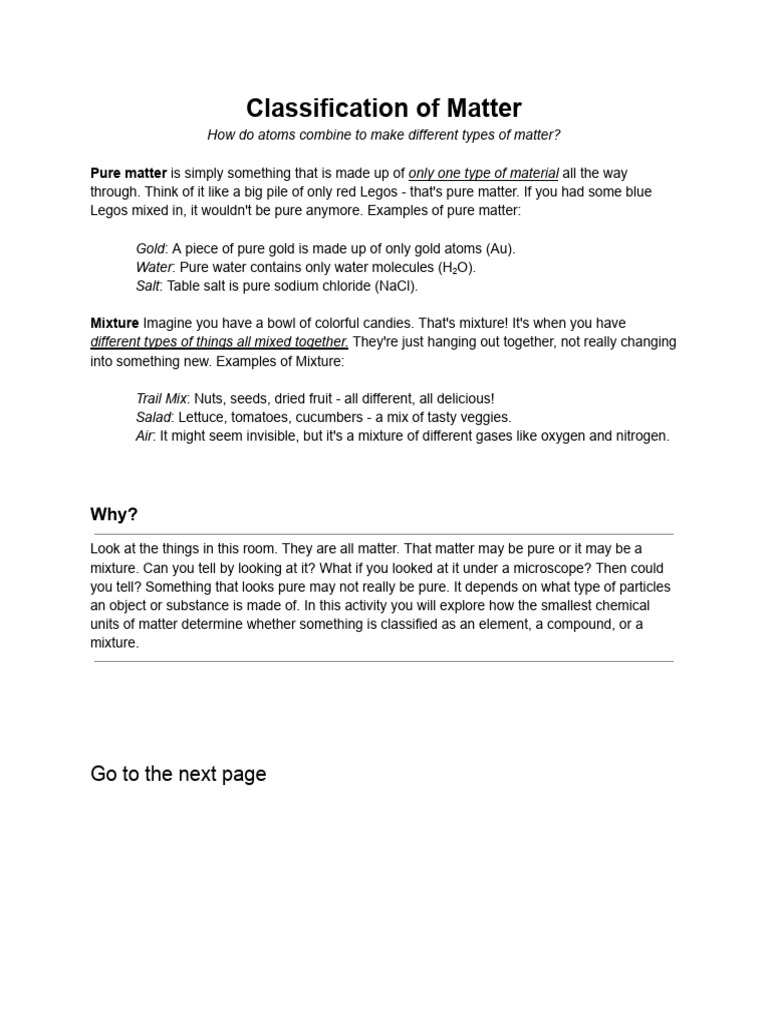 Understanding Pure Substances and Mixtures | PDF | Chemical Substances ...