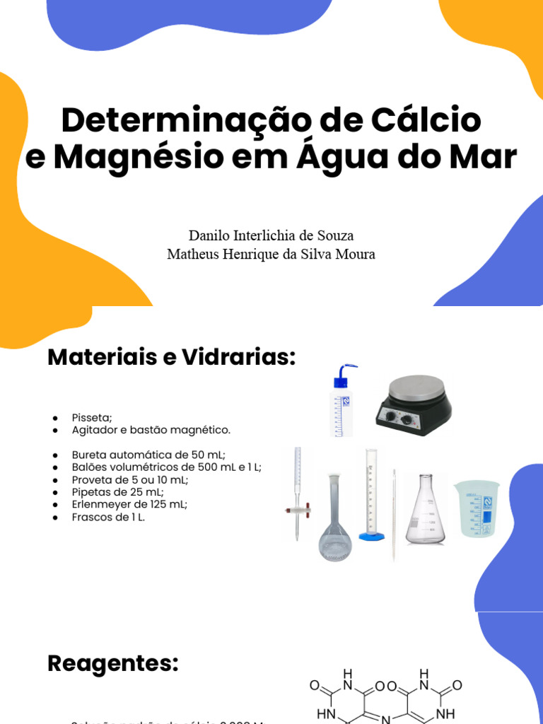 Determinação de Cálcio e Magnésio em Água Do Mar | PDF | Titulação ...