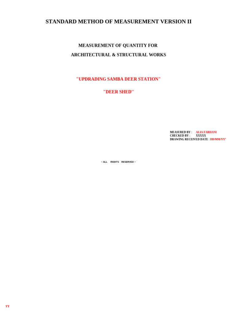 Taking Off Template | PDF | Building Engineering | Crafts