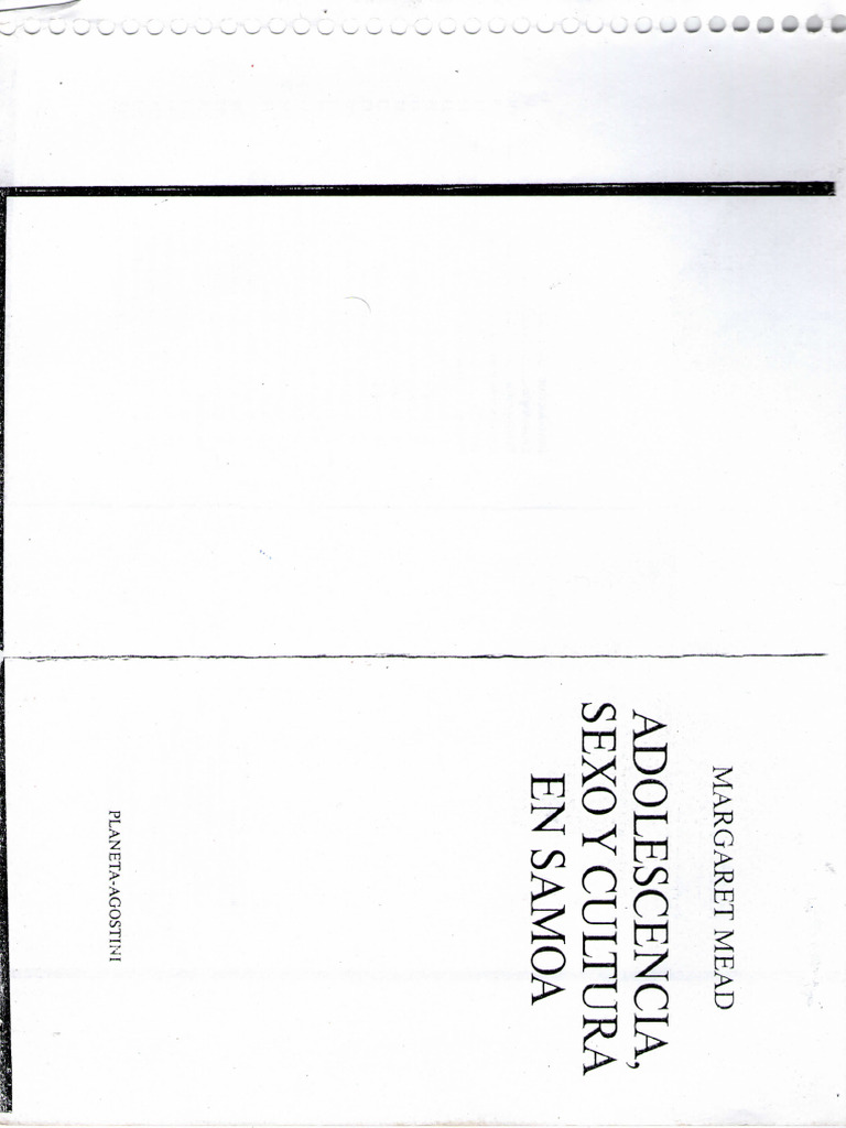 MEAD, Margaret-Adolescencia y Cultura en Samoa | PDF