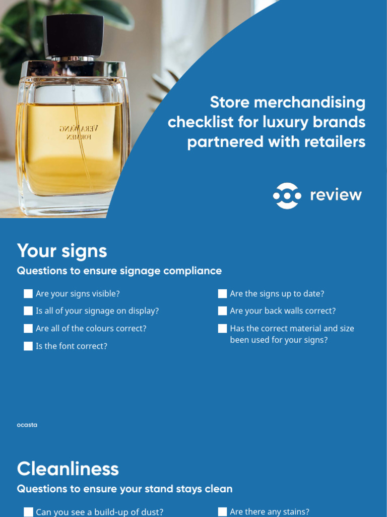 Store Merchandising Checklist | PDF