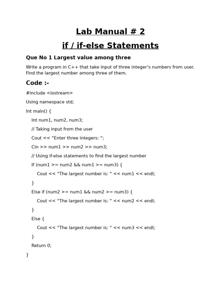 Tanzeel Lab 2 Assignment | PDF | Namespace | Integer (Computer Science)