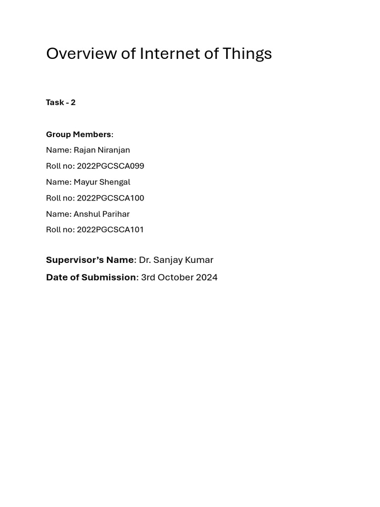 Overview of Internet of Things Task 2 | PDF | Internet Of Things ...