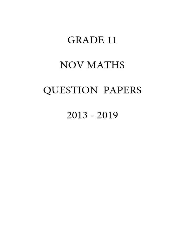 Gr11 Nov Maths Q Papers 2013 2019 | PDF | Interest | Square Root