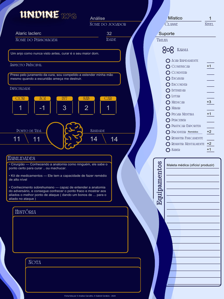 Ficha Undine RPG A | PDF