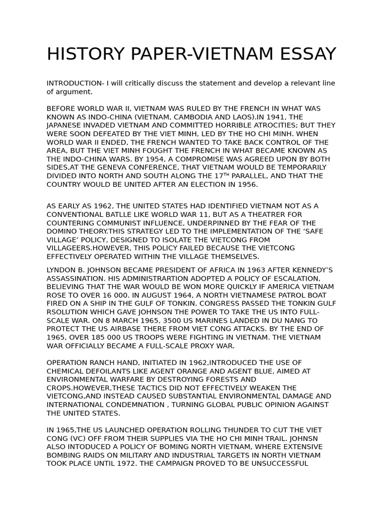 Vietnam War: Causes and Consequences | PDF | Viet Cong | Vietnam War