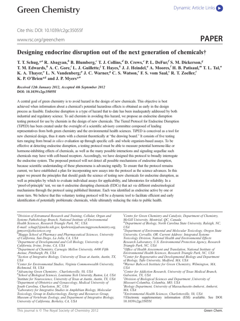 TiPED RSC Green Chemistry | PDF | Hormone | Cell Signaling