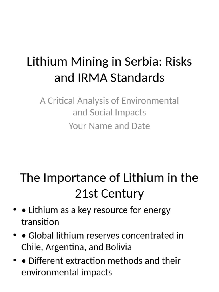 Lithium Mining Risks and IRMA Standards | PDF