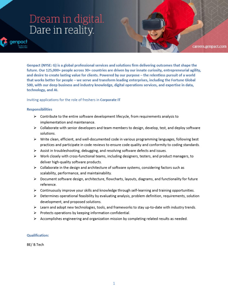 Role of Freshers in Corporate IT | PDF | Computer Programming | Software