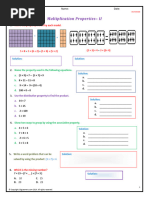 Properties of Multiplication Grade 3 Worksheets | PDF