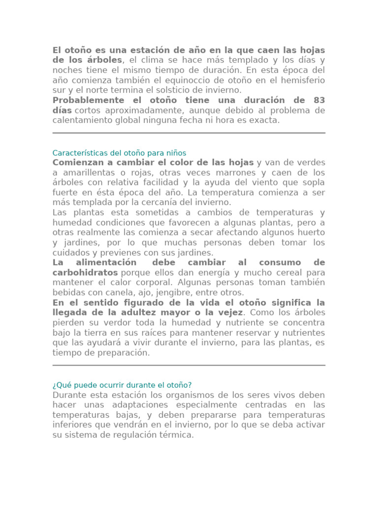 El Otoño | PDF | Otoño | Invierno