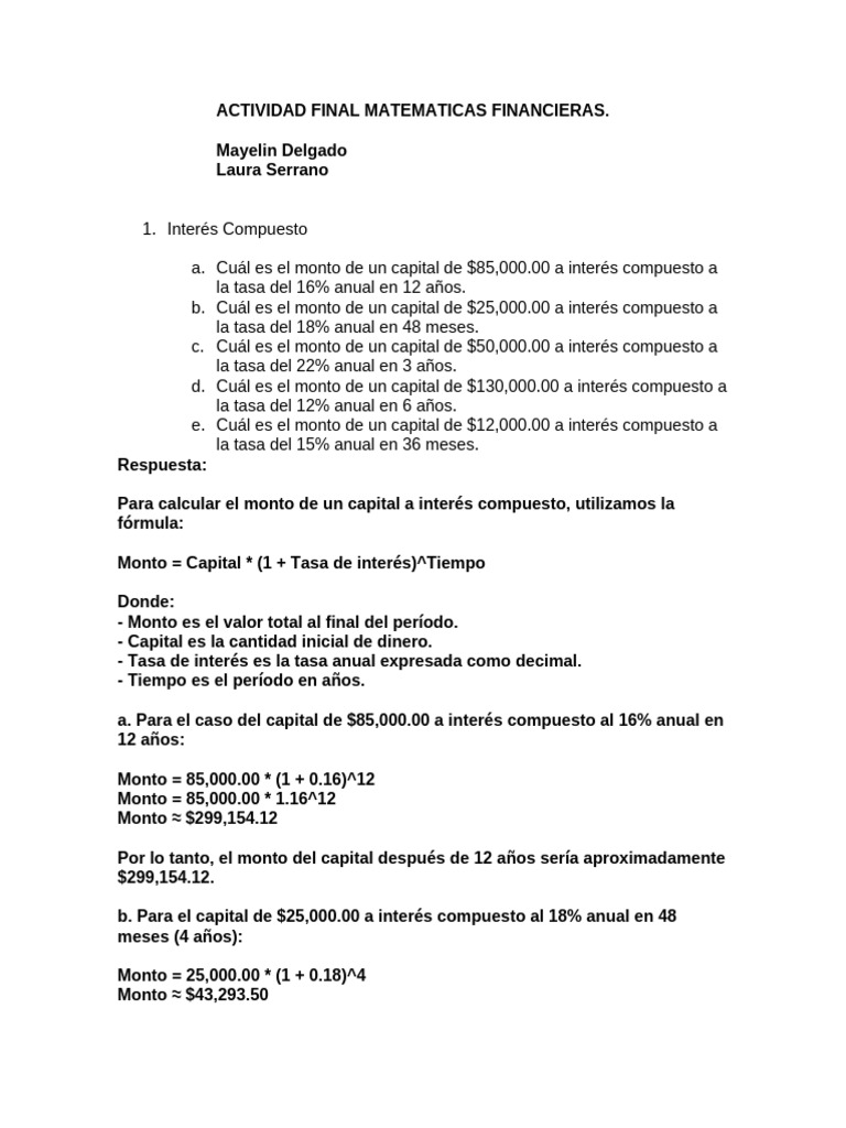 FINAL MF | PDF | Interés | Interés compuesto