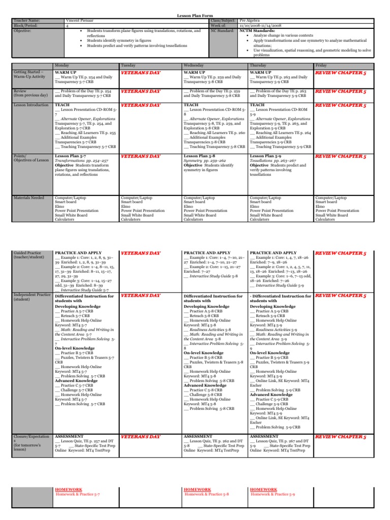 Lesson Plan Week 12 | PDF | Business