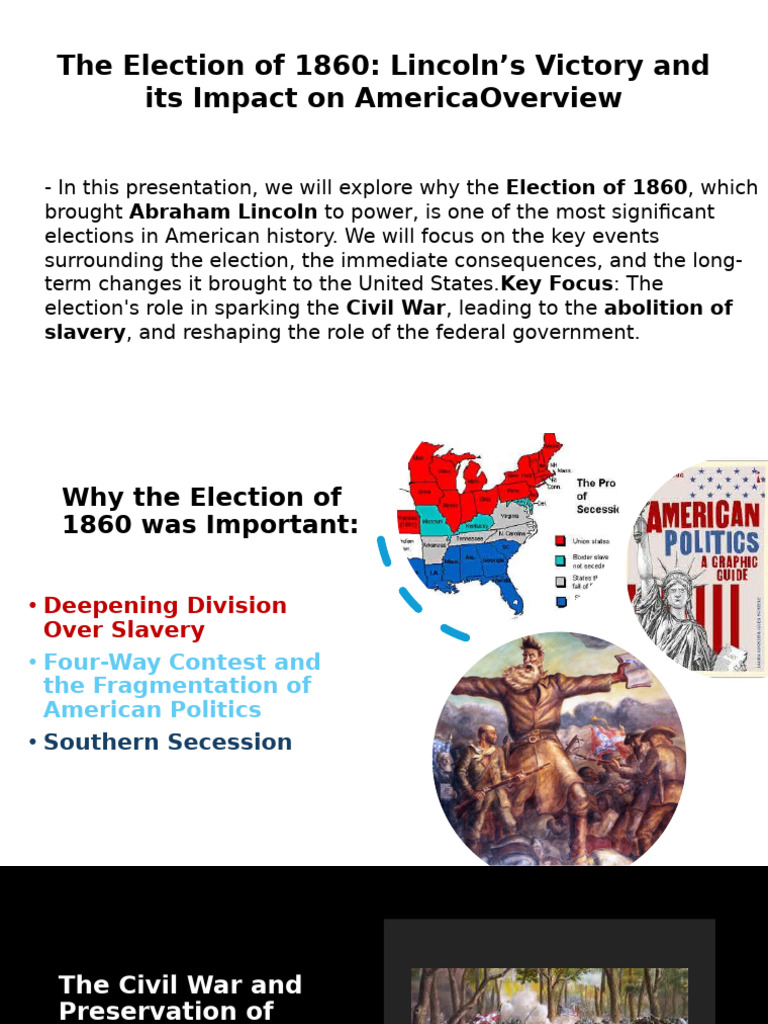 The Election of 1860: Lincoln'S Victory and Its Impact On ...