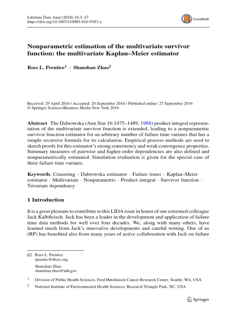 Nonparametric Estimation Of Th Pdf Estimator Statistical Analysis