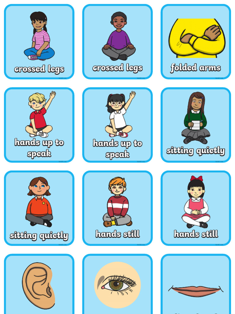 T M 286 Good Sitting Behaviour Cards - Ver - 2 | PDF