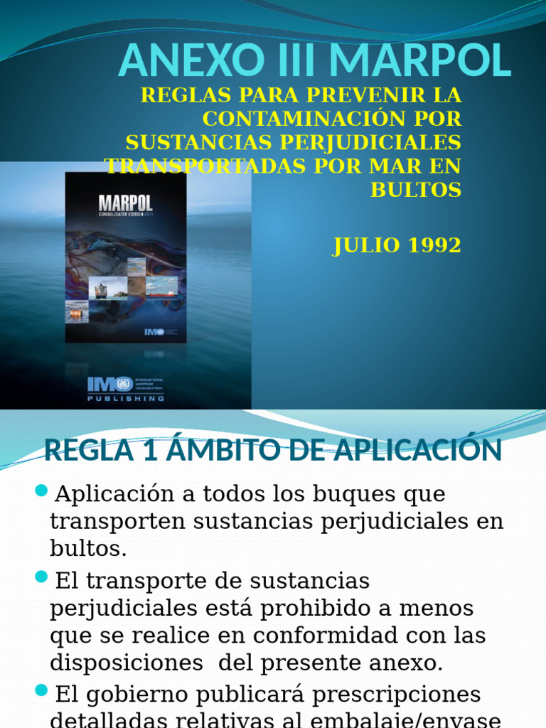ANEXO III MARPOL | PDF