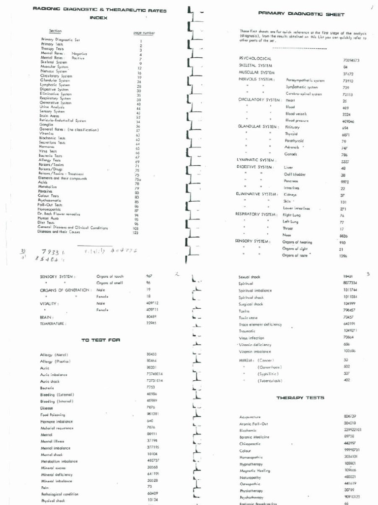 De La Warr Rates Radionics 3 | PDF
