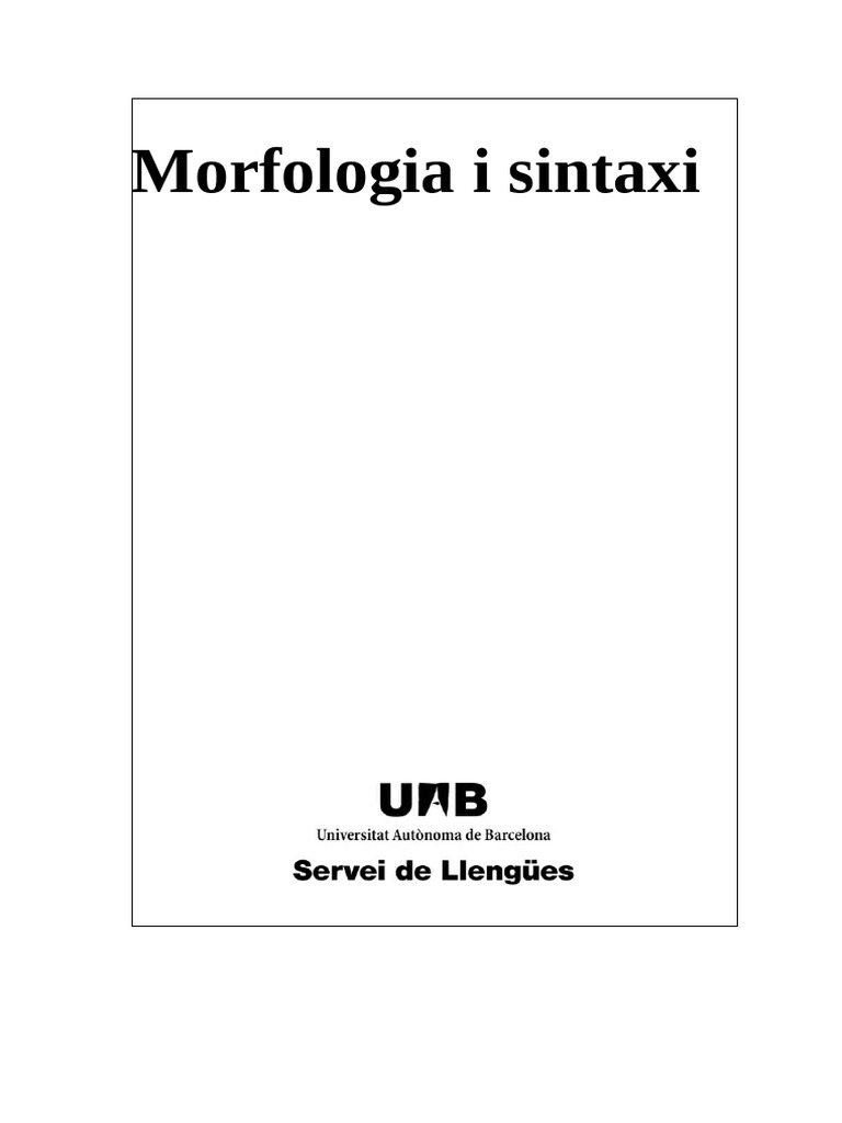 Morfologia I Sintaxi C2 | PDF