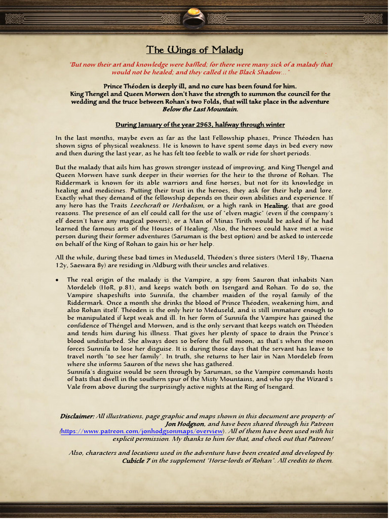 TOR - Adventure.Wings of Malady | PDF | Middle Earth | J. R. R. Tolkien TOR - Adventure.Wings of Malady | PDF | Middle Earth | J. R. R. Tolkien
