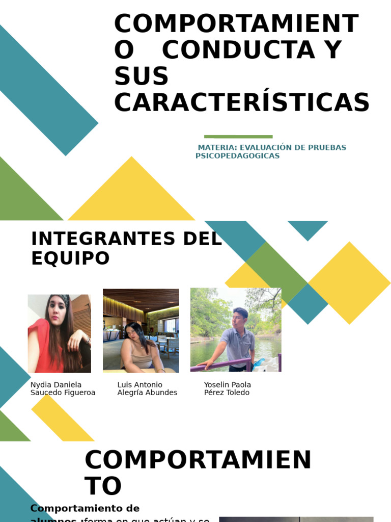 Conducta-Comportamiento y Sus Carateristicas | PDF | Comportamiento ...