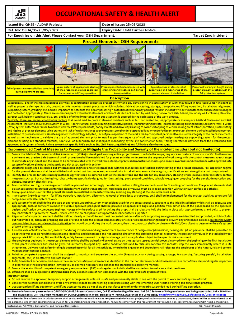 Safety Alert- OSH Requirements | PDF | Occupational Safety And Health ...