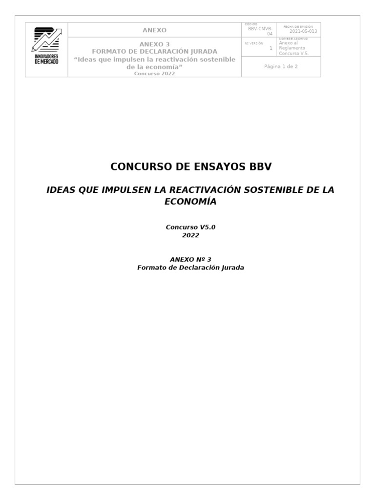 ANEXO 3 - Formato de DDJJ | PDF | Plagio