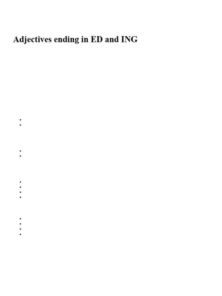 Understanding ED and ING Adjectives | PDF