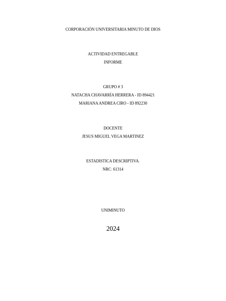 Informe Admin Estadistica Descrip. | PDF