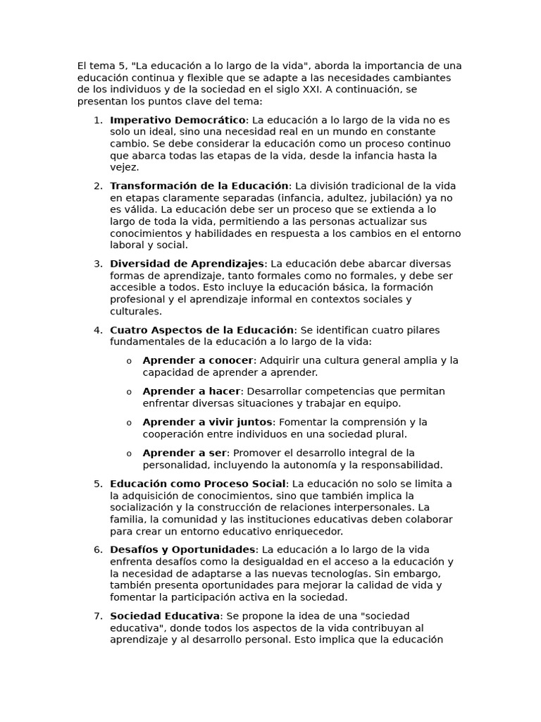 El tema 5 resumen teg111 | PDF | Aprendizaje | Sociedad