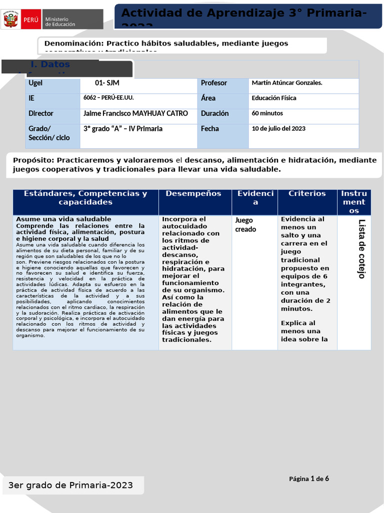 3ro Atuncar - Clase Modelo - 2023 | PDF | Aprendizaje | Evaluación