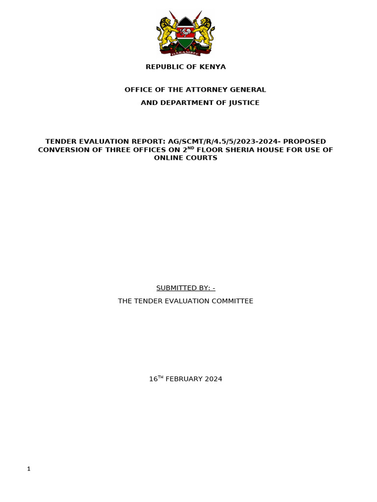 Evaluation Report For Proposed Conversion of Three Offices On 2ND Floor ...