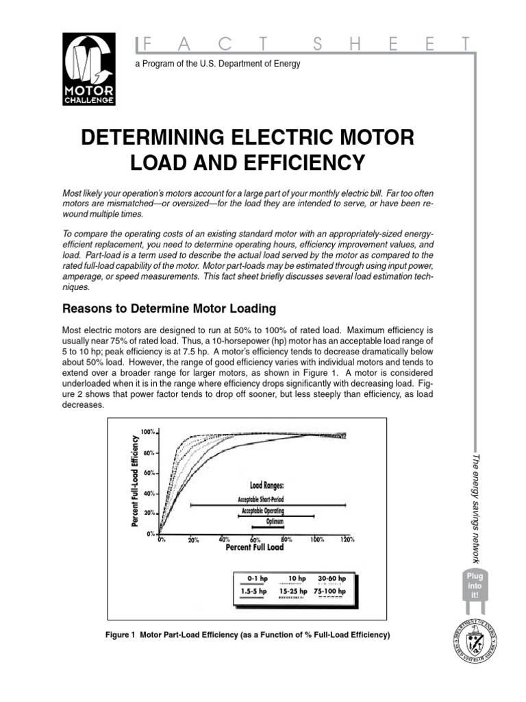 Electric Motor Load and Efficiency Guide | PDF | Electric Motor ...