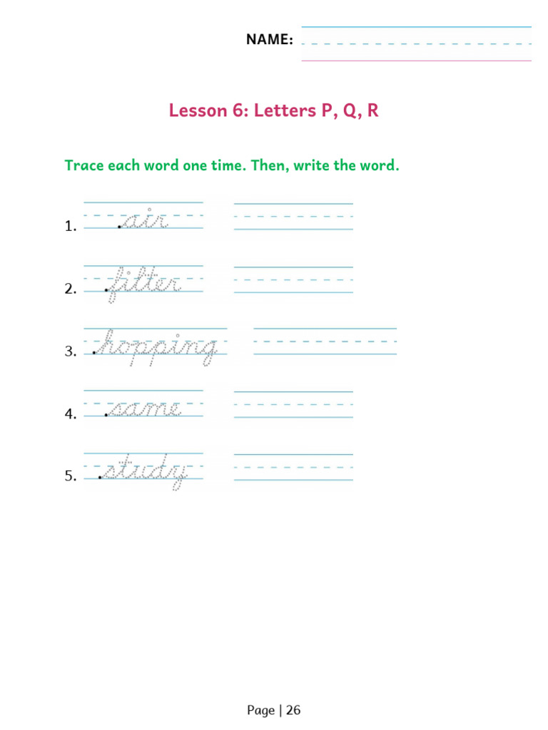 2GP_U7_L6_Letters_PQR | PDF