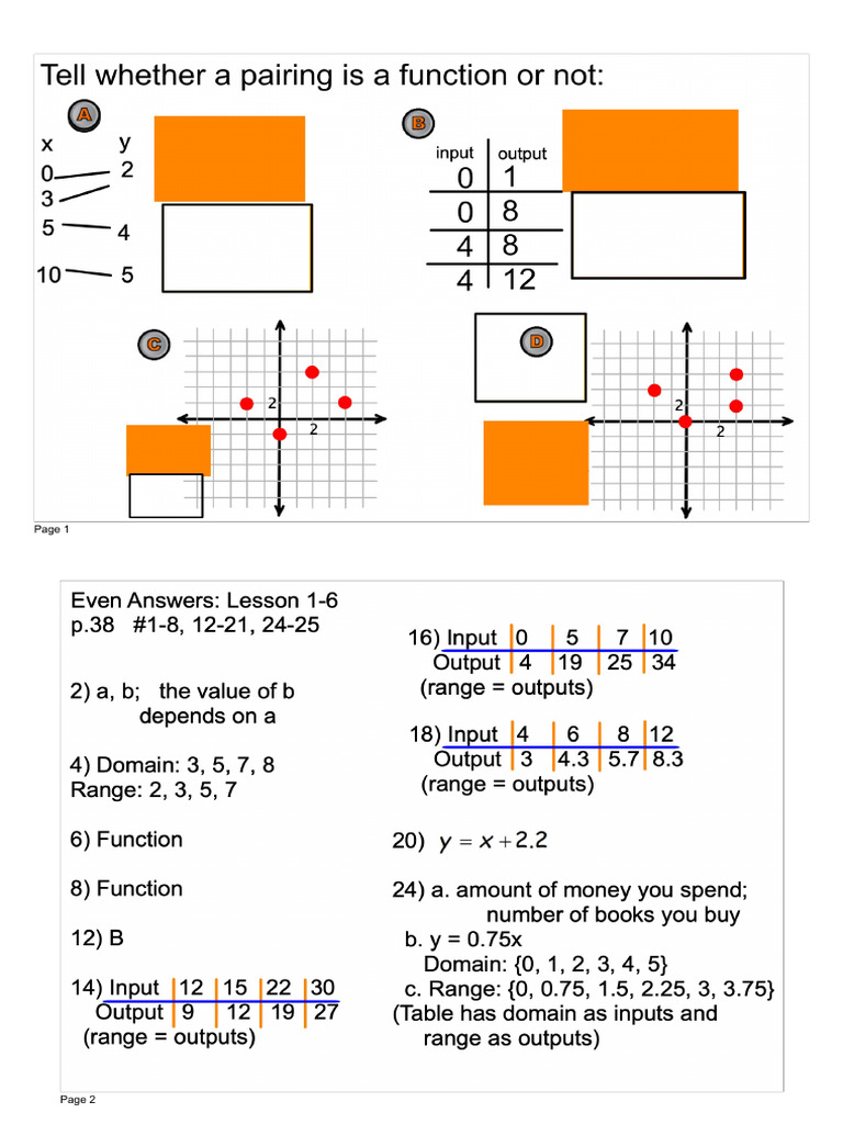 Alg 1 - 7 Function As Graphs | PDF