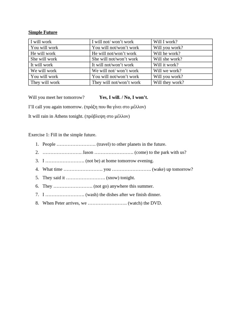 Simple Future | PDF
