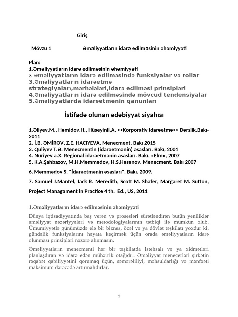 Movzu 1 əməliyyat id | PDF