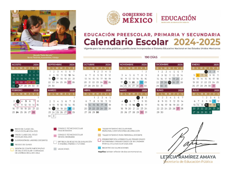 Calendario Escolar 2024-2025-SEP-Dr - David Camarillo-Canal Maestro de ...