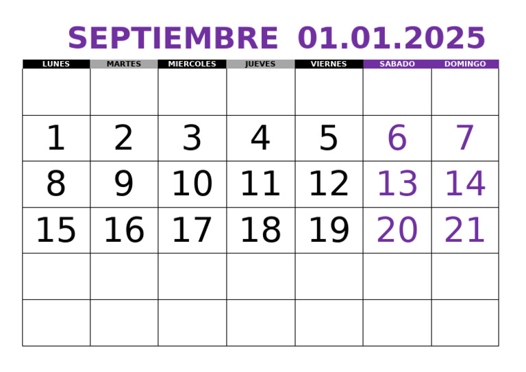 Calendario 2025 Septiembre 02 | PDF