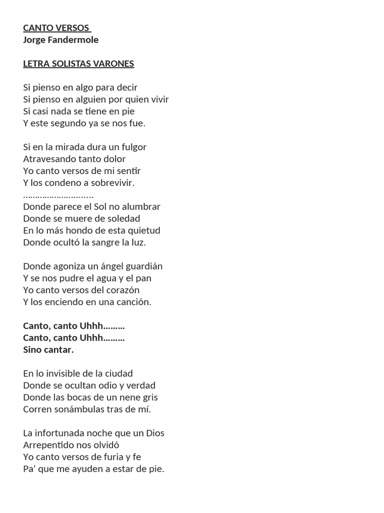 Cantos Versos Varones | PDF | Poesía