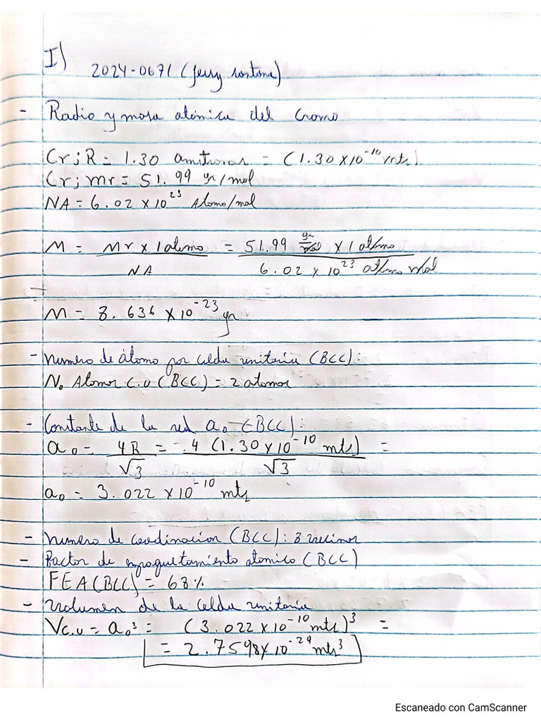 Práctica Estructuras Cristalina y Amorfas (2024-0671) | PDF