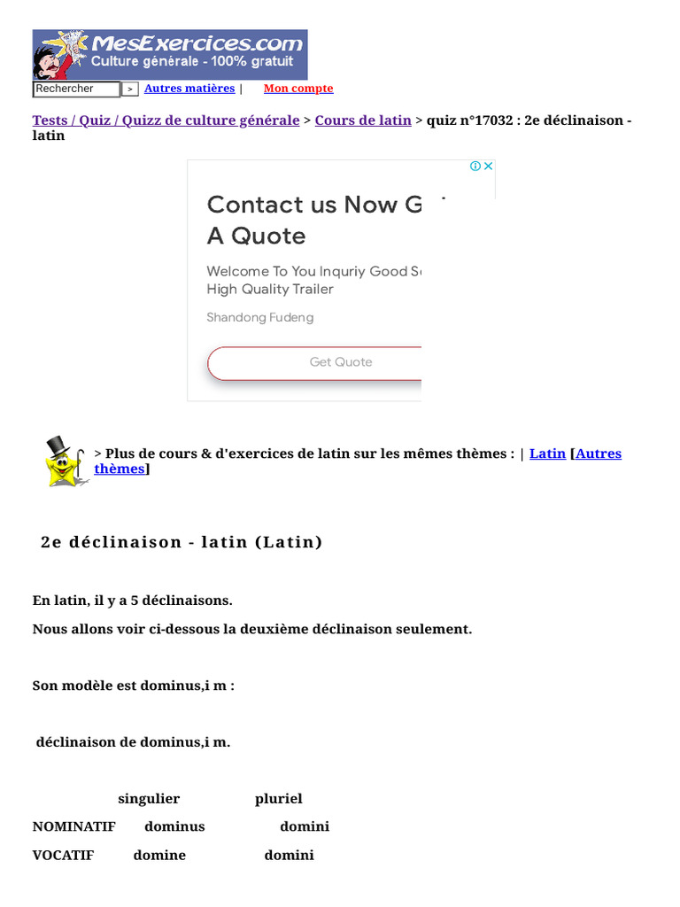 2e Déclinaison Latin | PDF | Morphologie | Relations syntaxiques