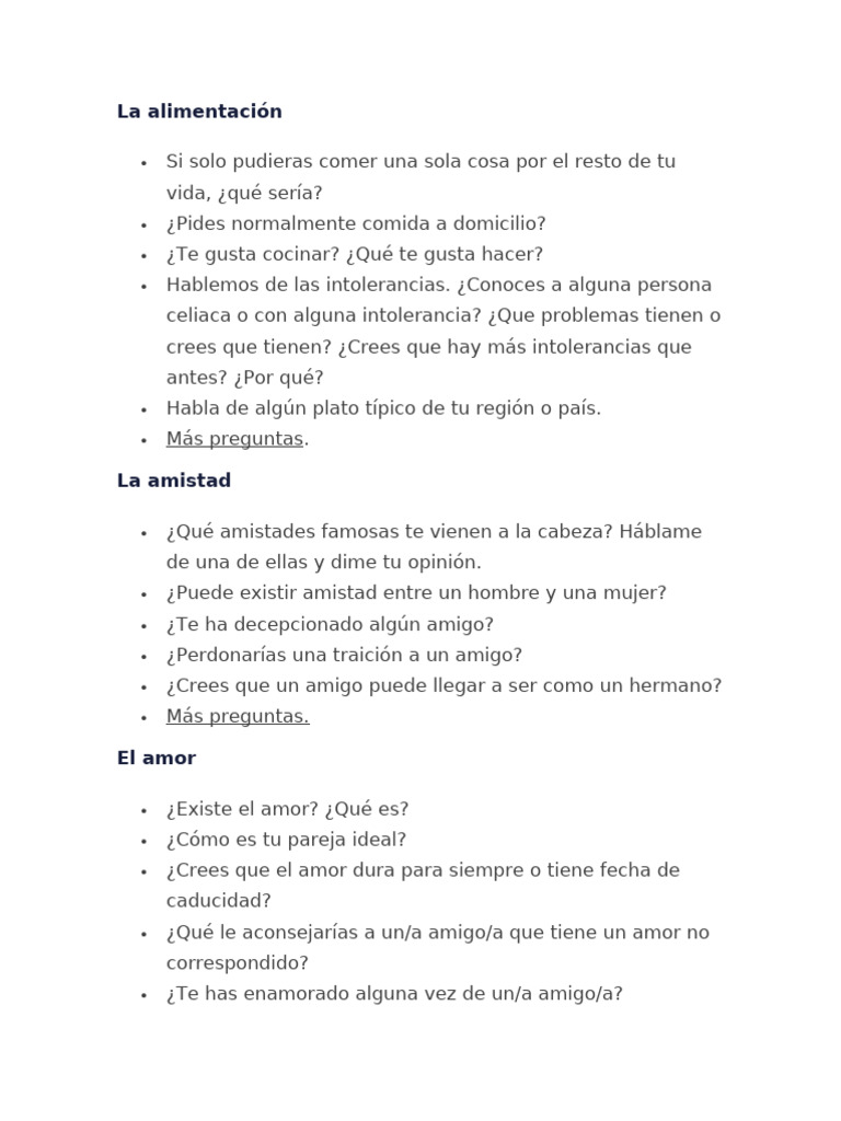 Temas de conversación variados y profundos | PDF | Relaciones ...