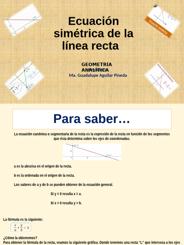 Ecuación Simétrica de La Línea Recta | PDF
