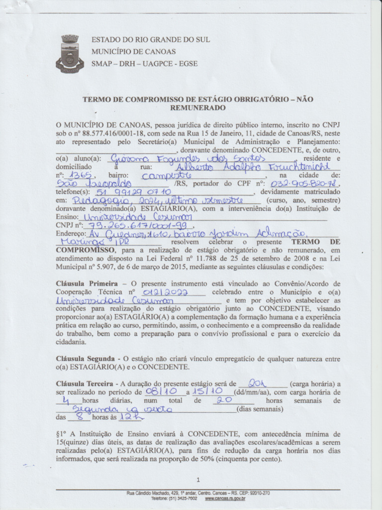 Termo Compromisso | PDF