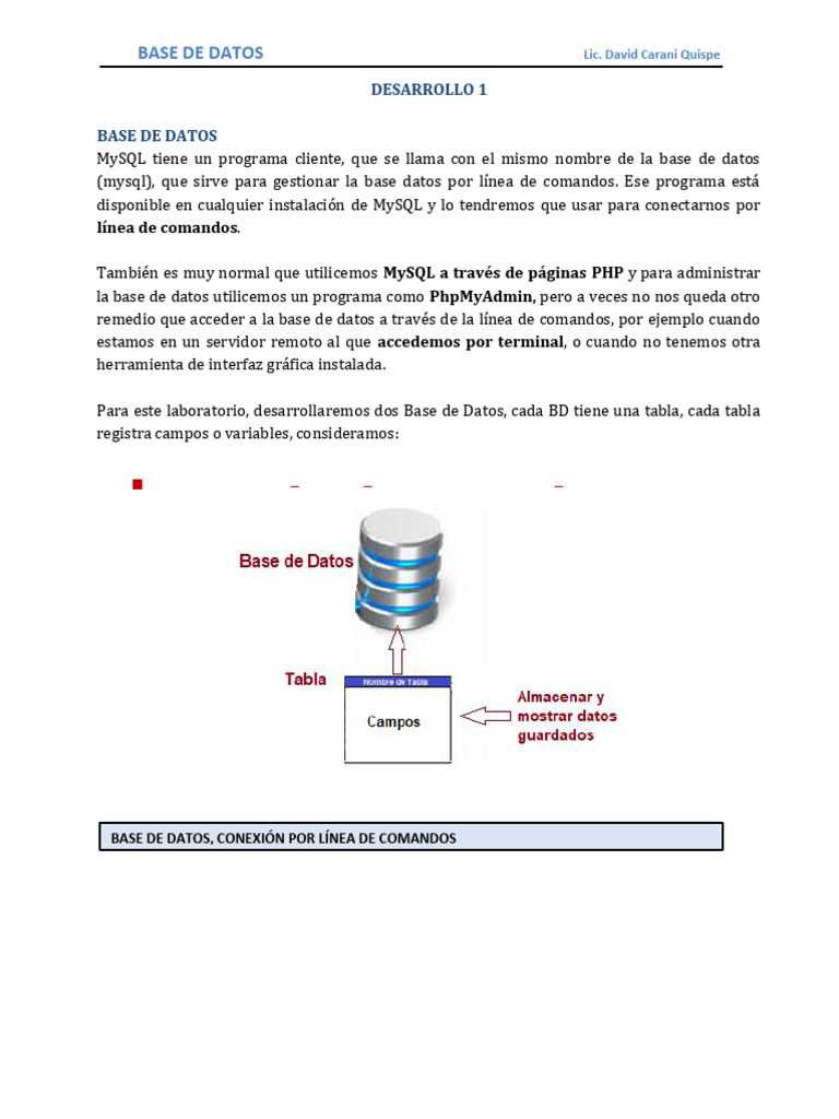 1-Base de Datos | PDF | Mi sql | Bases de datos