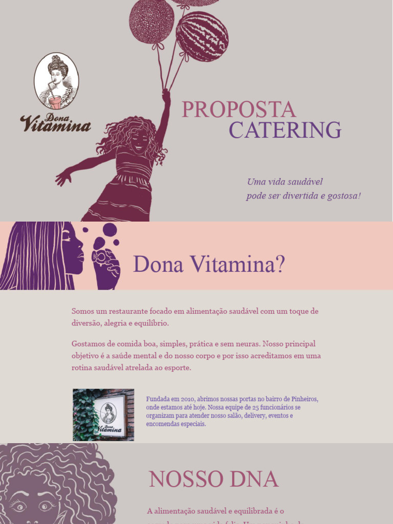 Cardápio e Catering Dona Vitamina | PDF | Alimentos