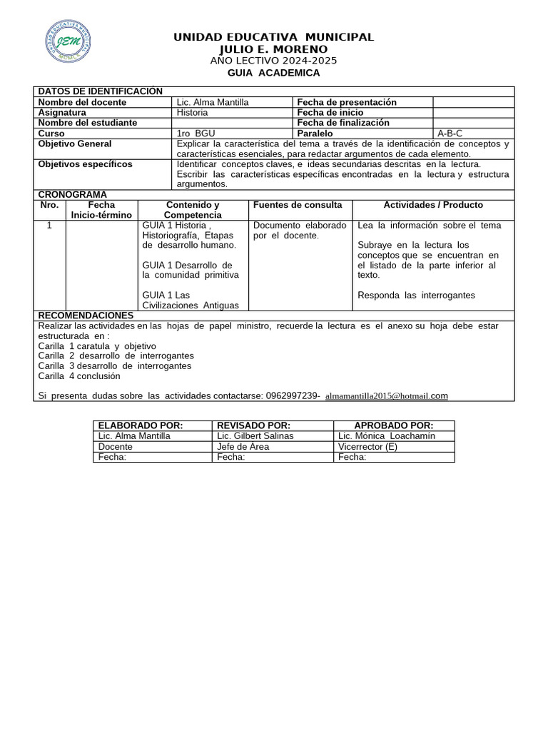 Plan de historia | PDF | Agricultura | Sociedad