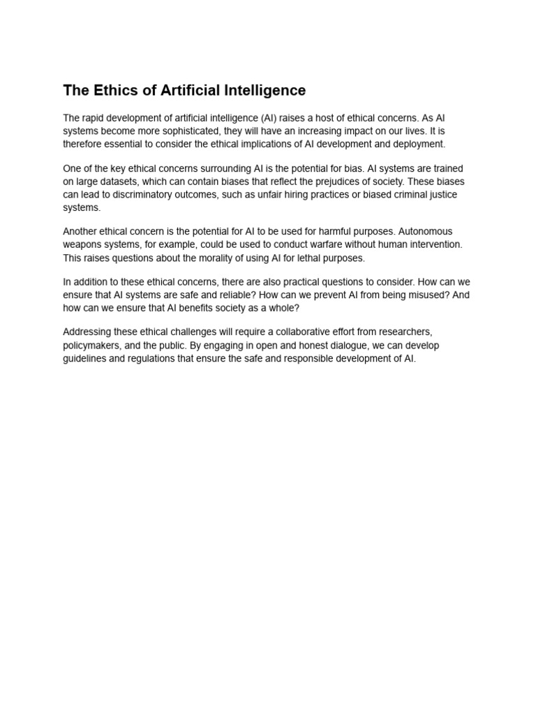 The Ethics of Artificial Intelligence | PDF